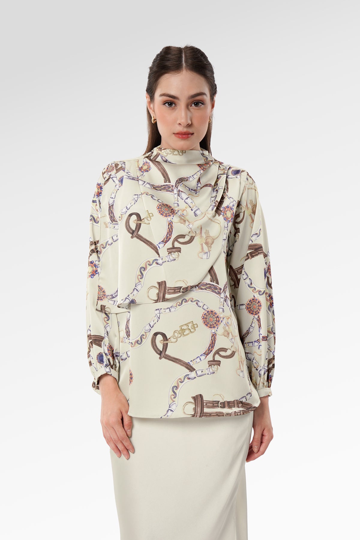 Chainerie Drapery Blouse - Zircon – Benang Jarum