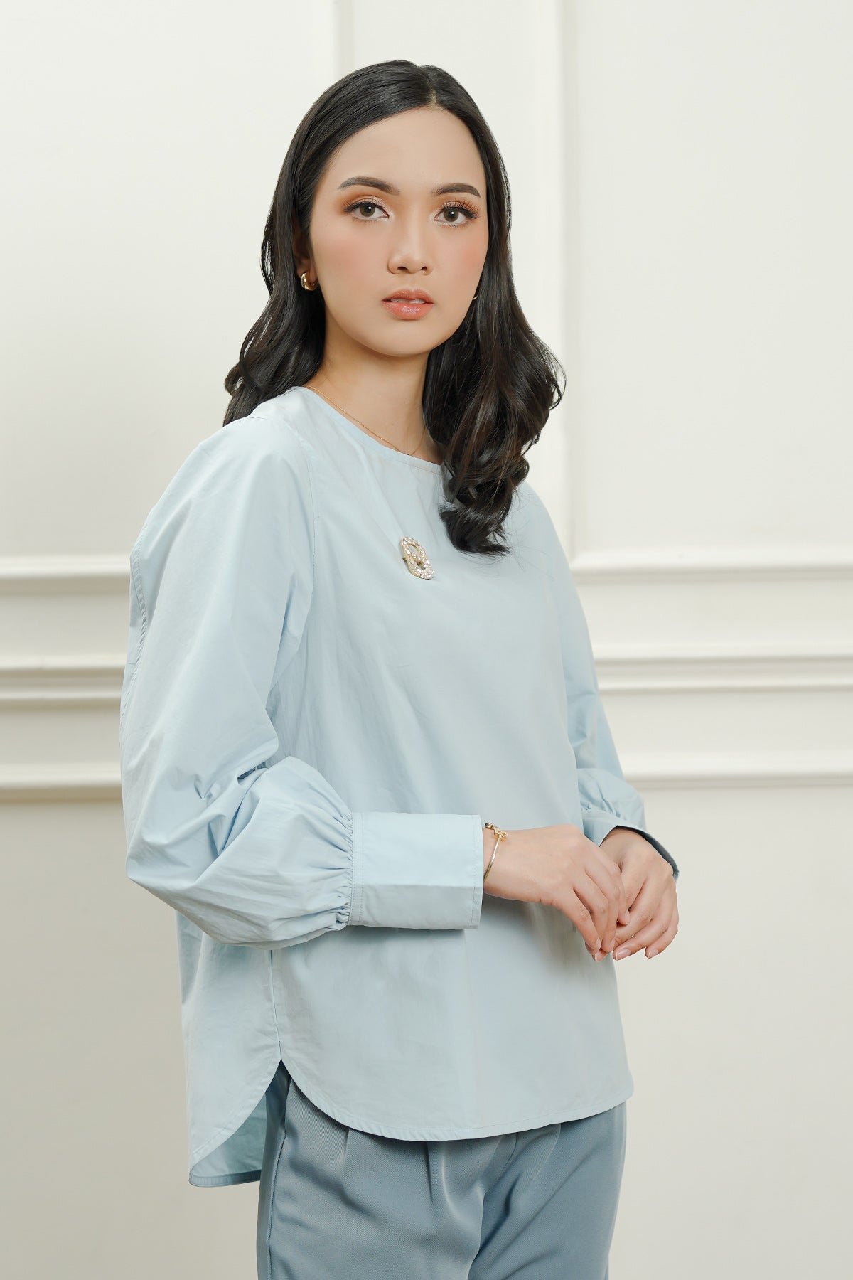 Ruby Blouse - Sky Blue – Benang Jarum