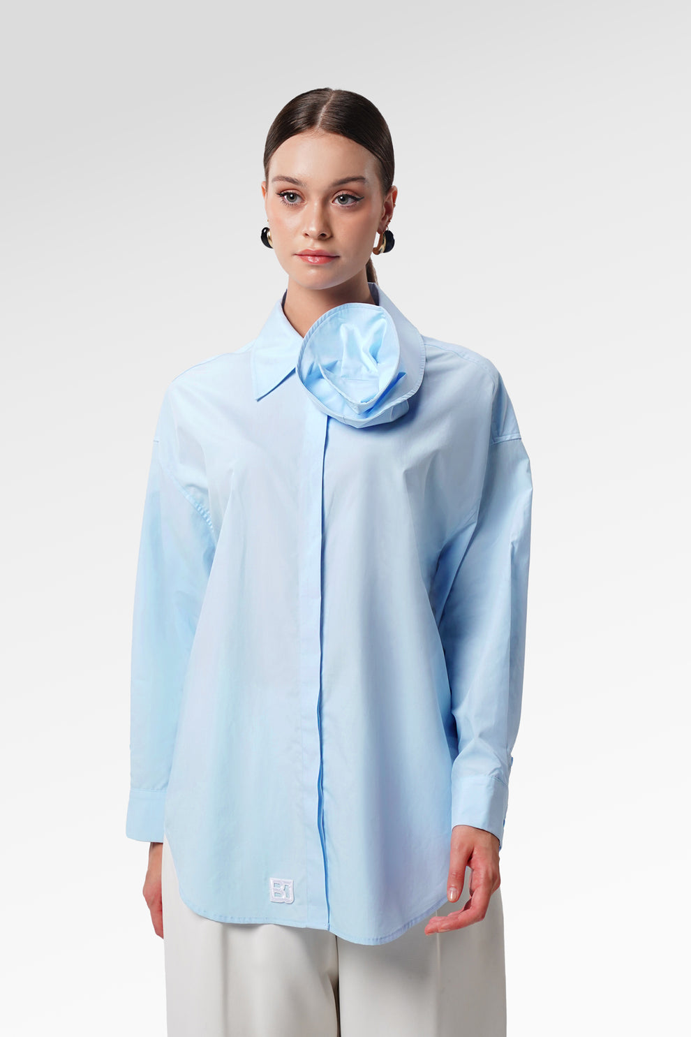 Grace Floral Shirt - Blue – Benang Jarum