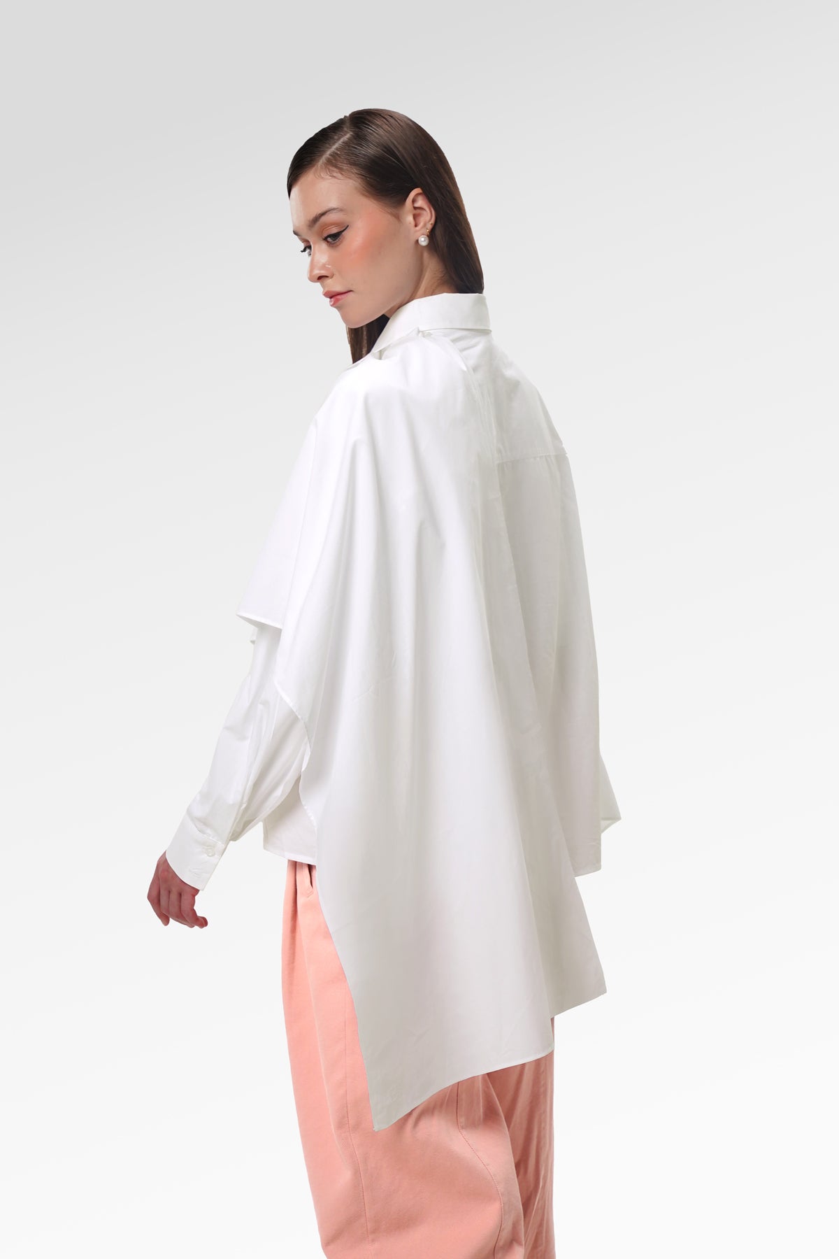 Rhea Cape Shirt - White – Benang Jarum